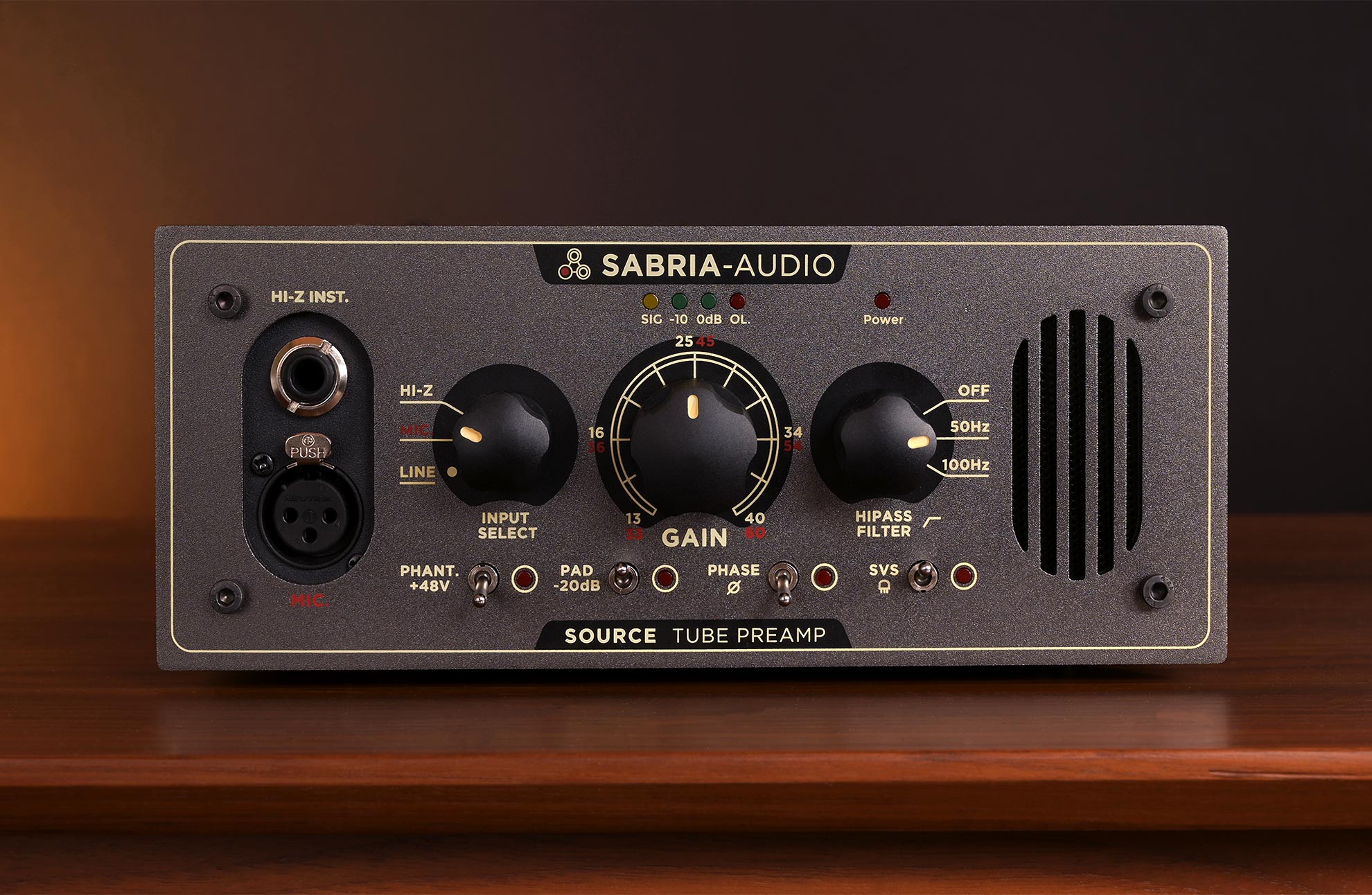 Source Tube Preamp Mic Hi-Z Inst. DI Box Svs - Sabria-Audio®